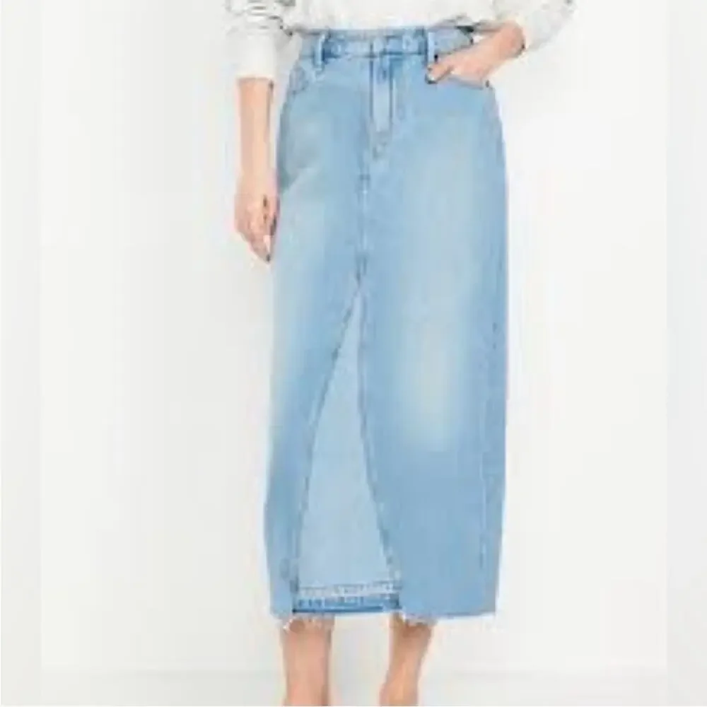 Old Navy | Skirts | Old Navy Light Wash Craft Midrise Jean Maxi Skirt ...